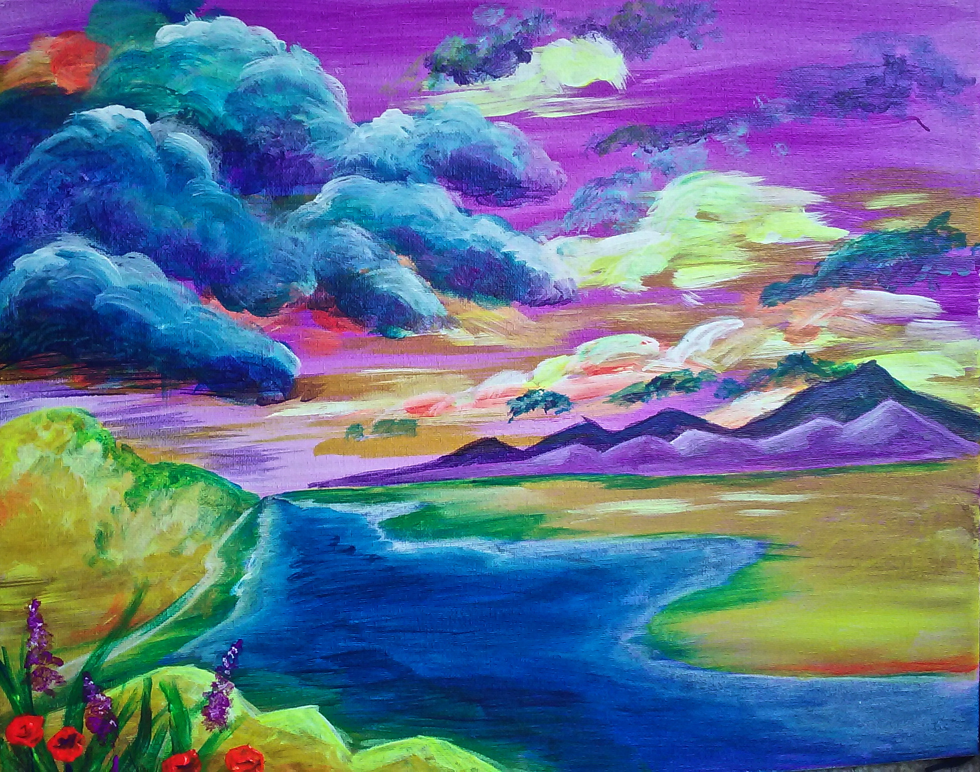 Neon Sunset - Pinot's Palette Painting