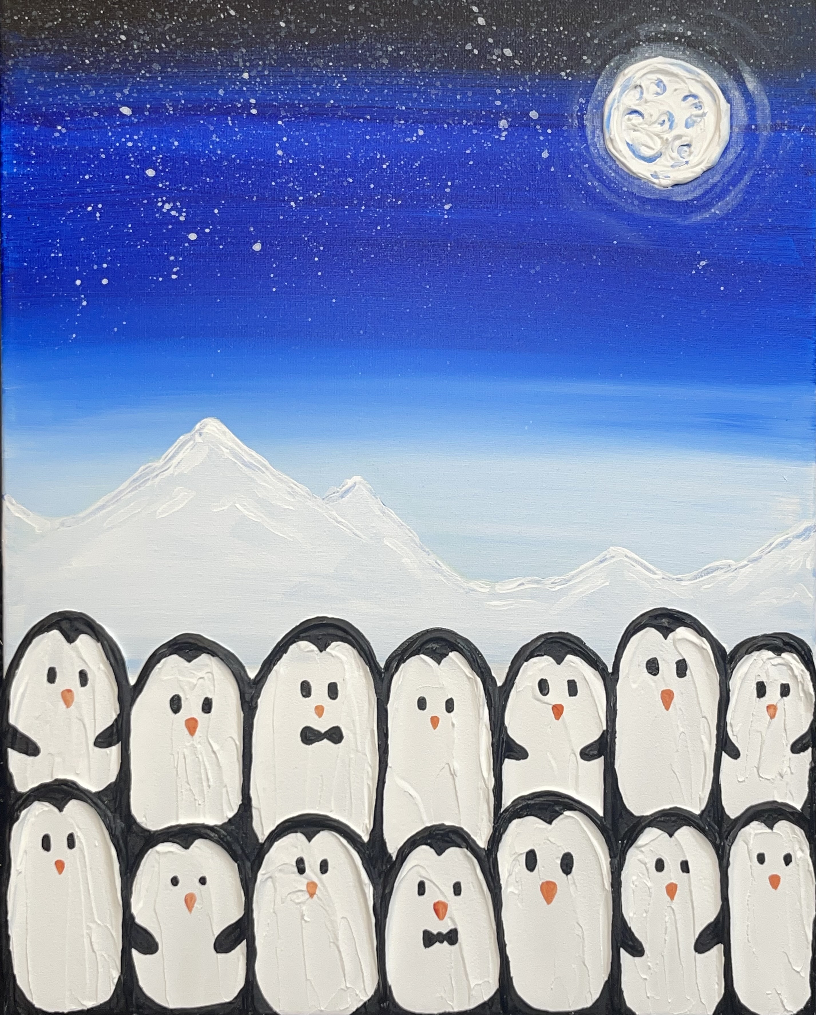 Penguin Choir - Pinot's Palette Painting