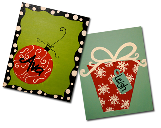 Personalized Present and Ornament - Pinot's Palette Painting