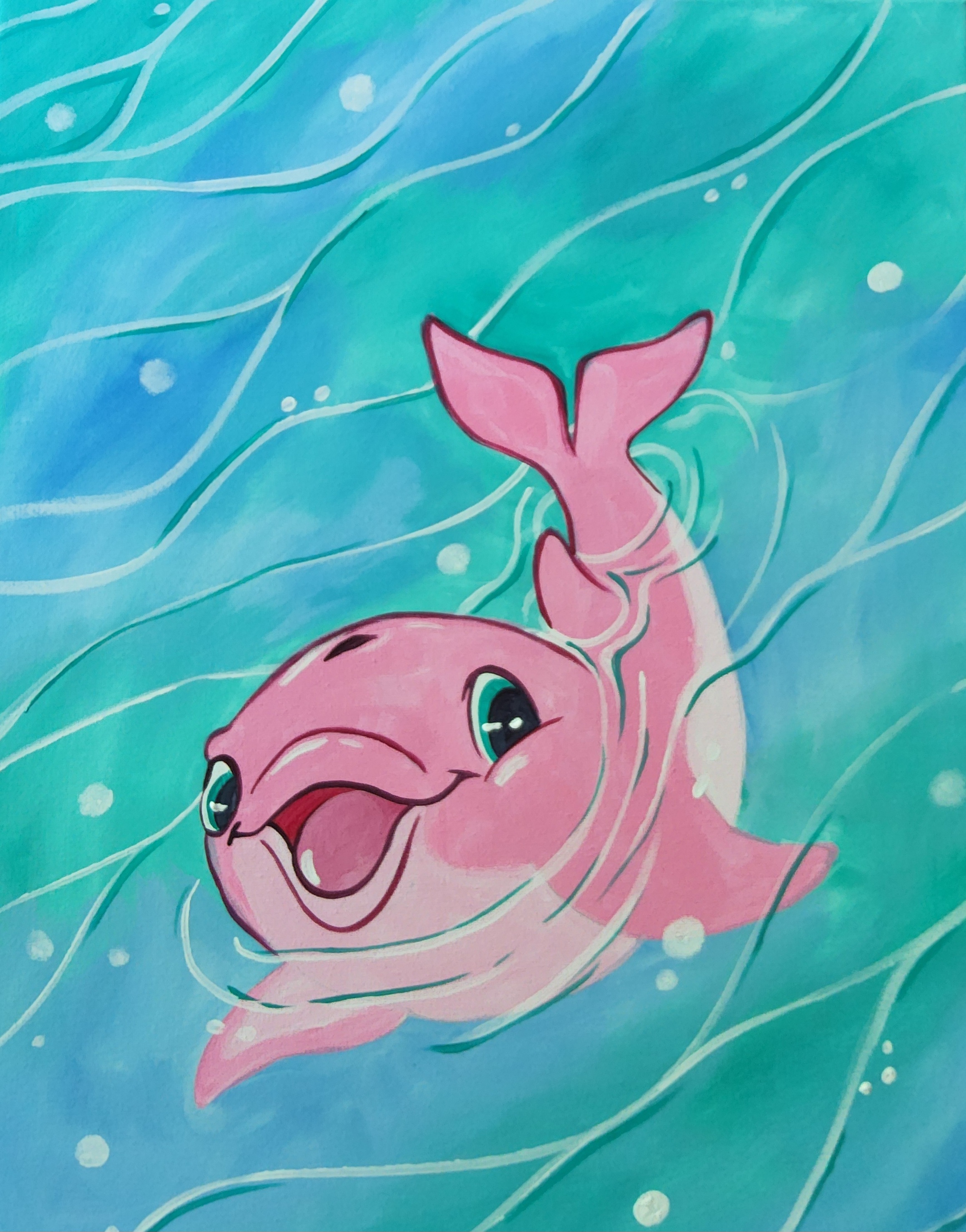 Pink Dolphin - Pinot's Palette Painting