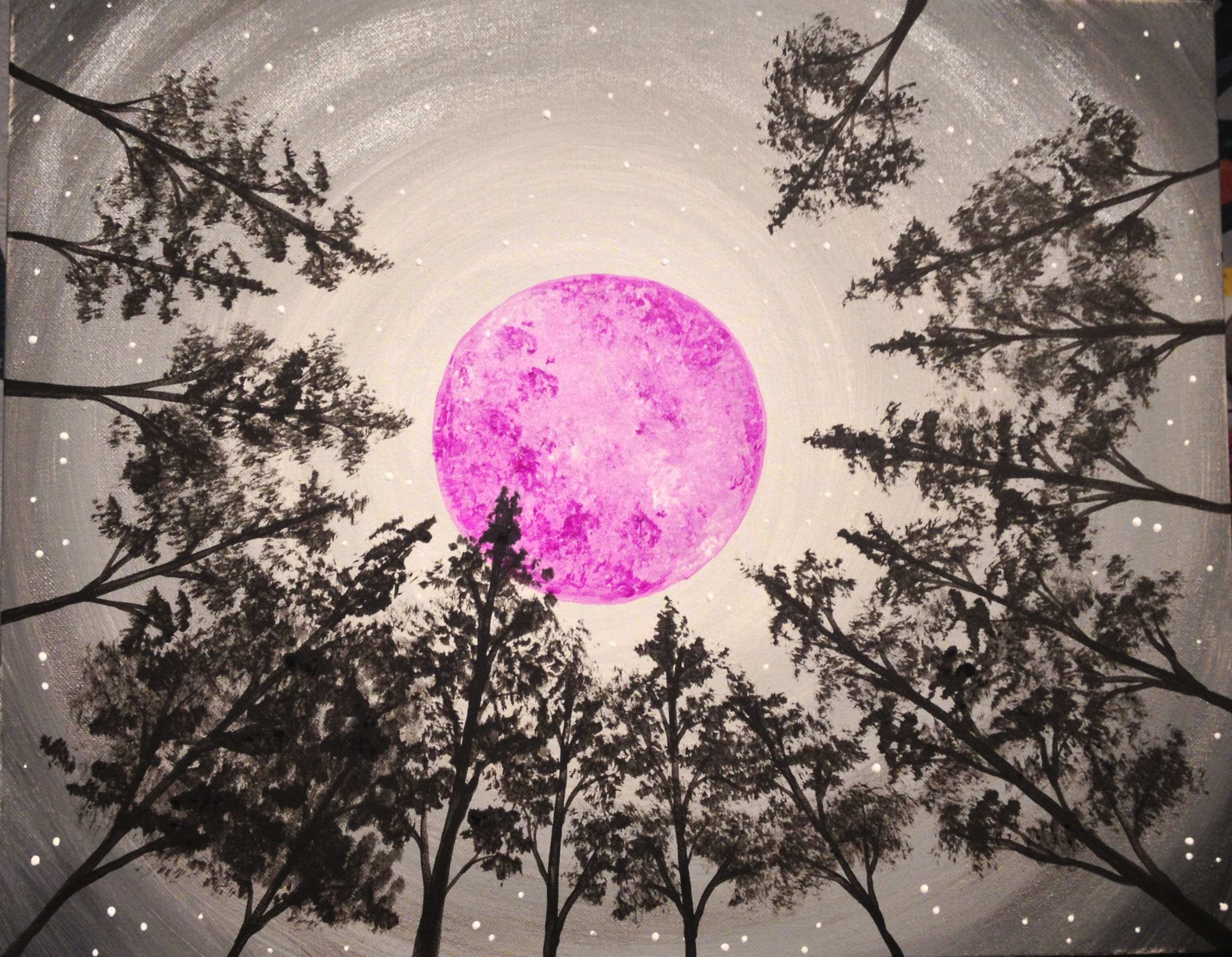 Pink Moon - Pinot's Palette Painting