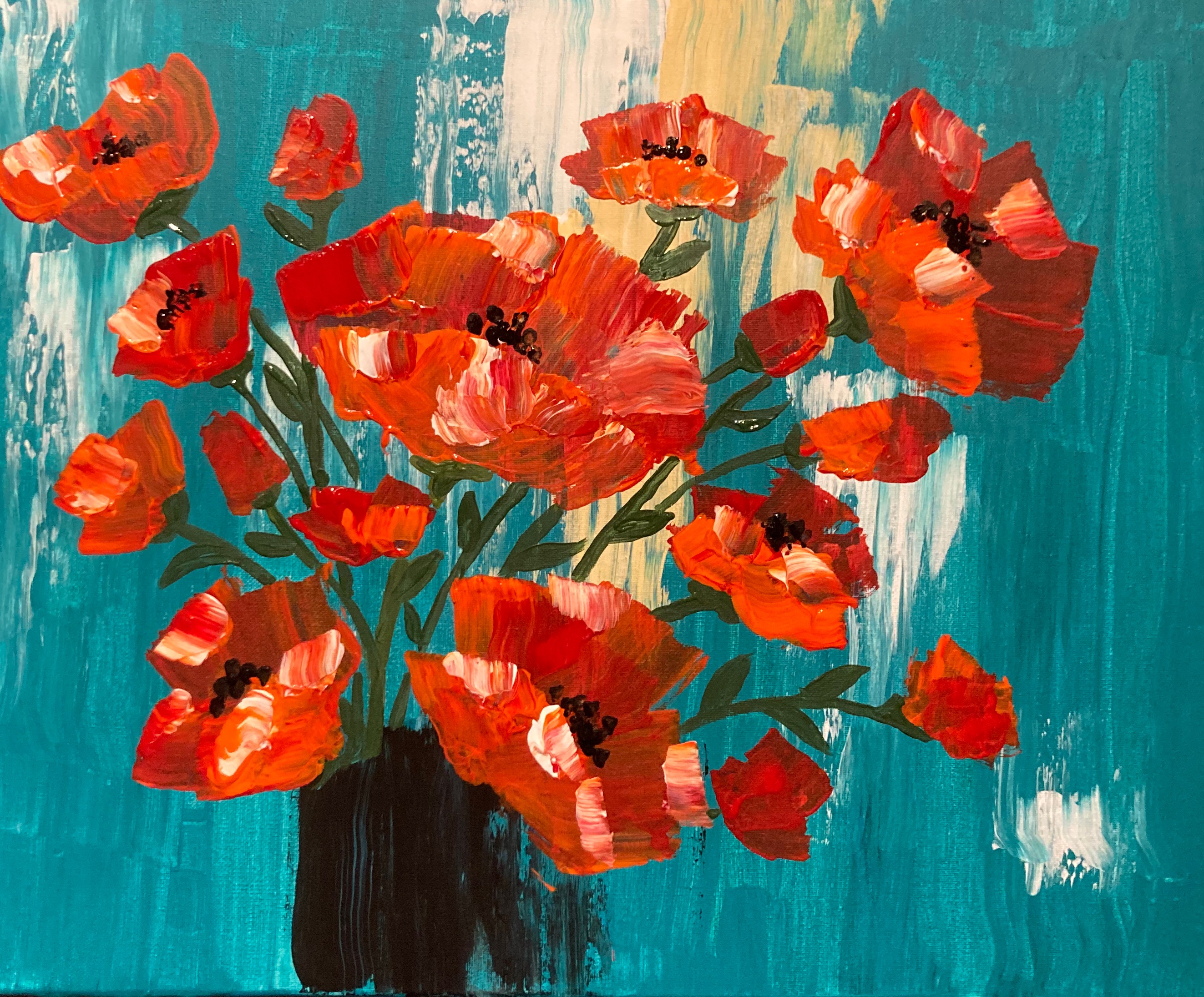 Pinot’s Poppin’ Poppies - Pinot's Palette Painting
