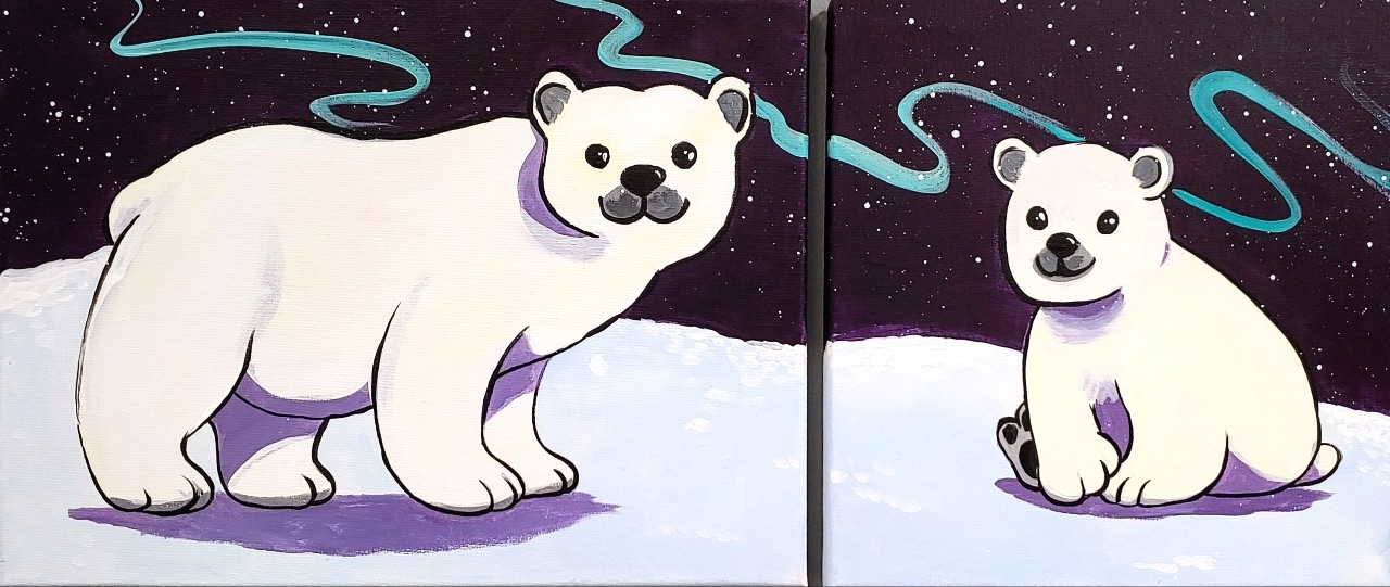Polar Pals - Pinot's Palette Painting