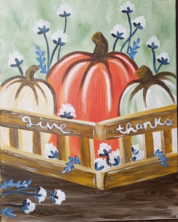 Pumpkin Crate - Pinot's Palette Painting