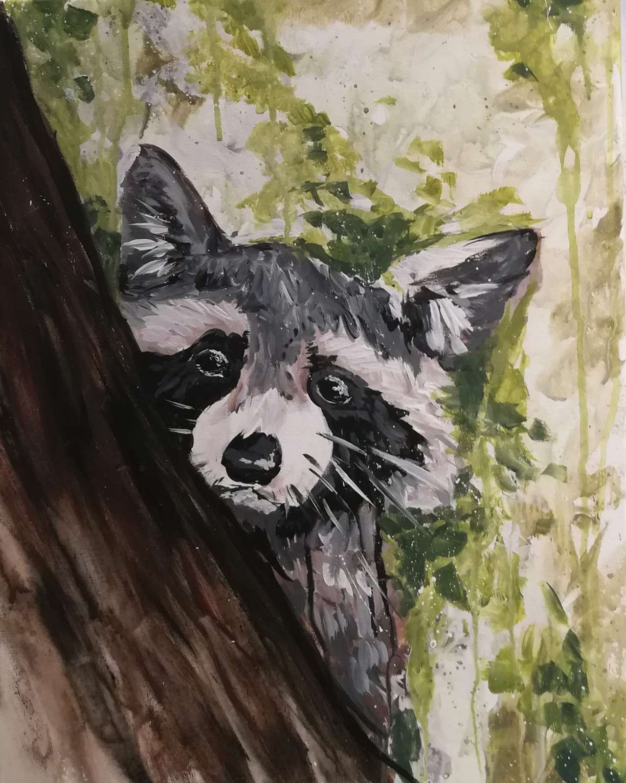 Raccoon Painting