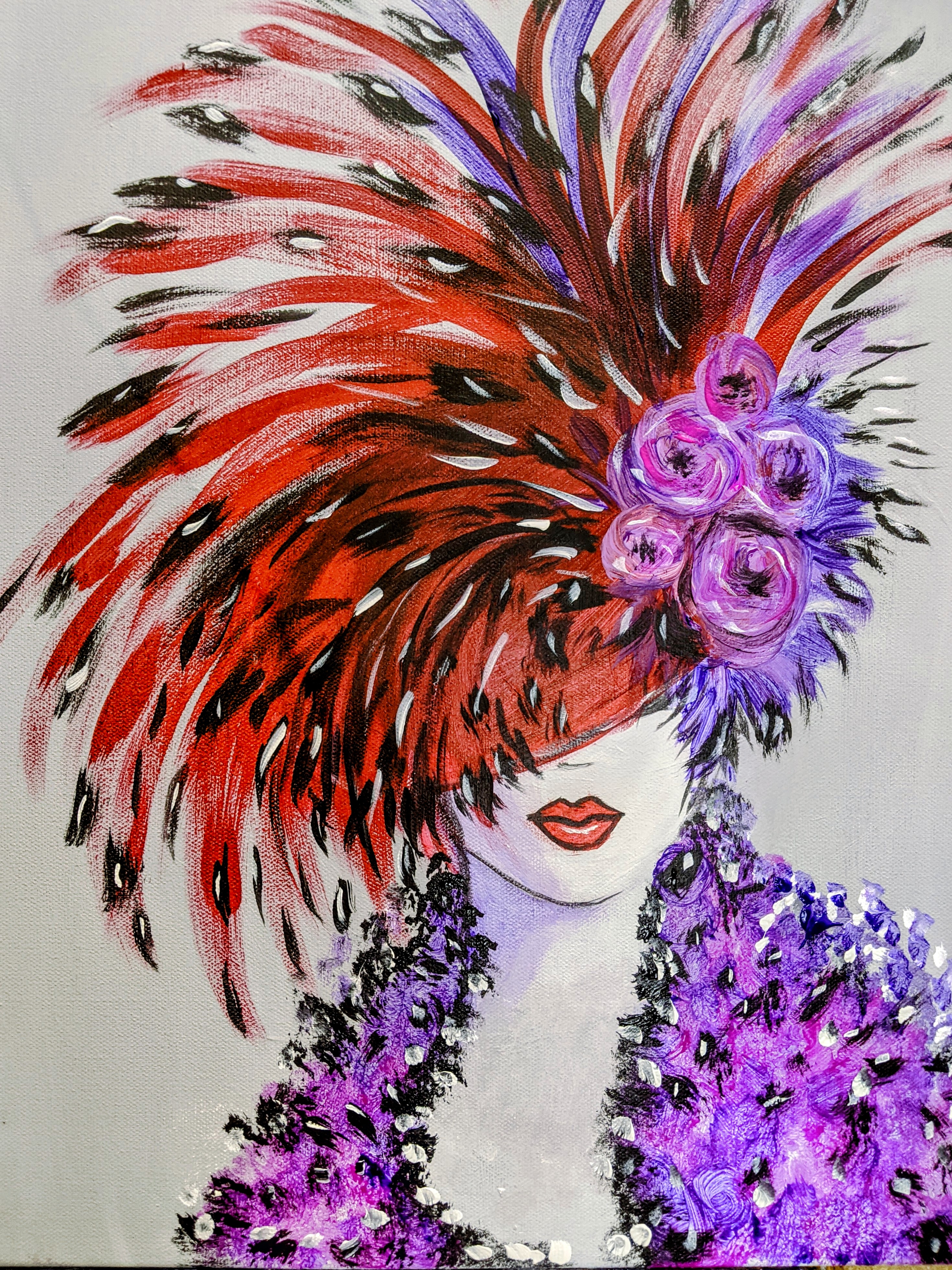 Red Hatter - Pinot's Palette Painting
