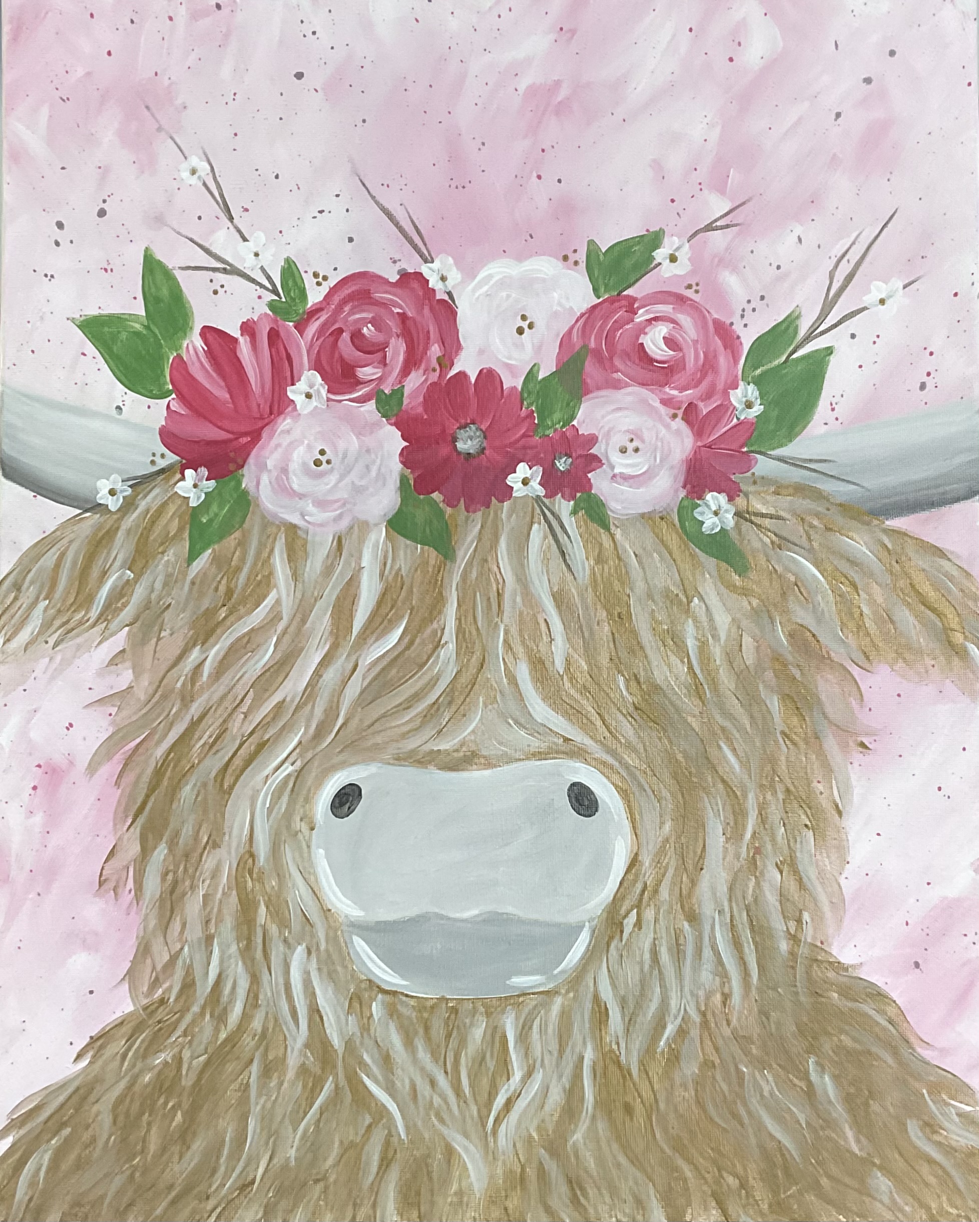 Rosy Cow - Pinot's Palette Painting