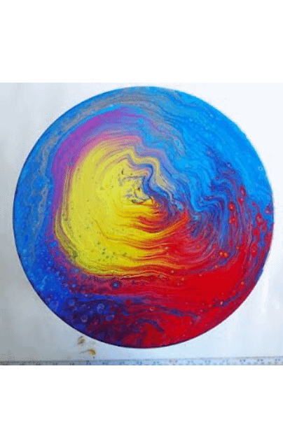 Round Canvas Acrylic Pour Art - Pinot's Palette Painting