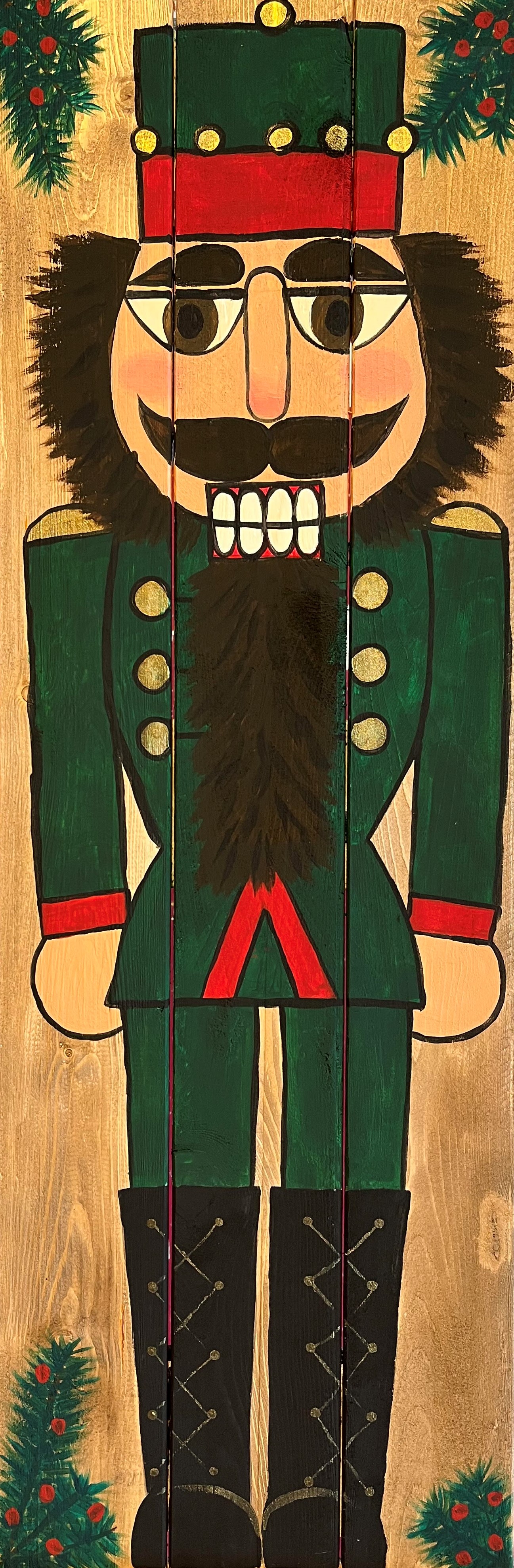 Rustic Nutcracker Soldier - Pinot's Palette Painting