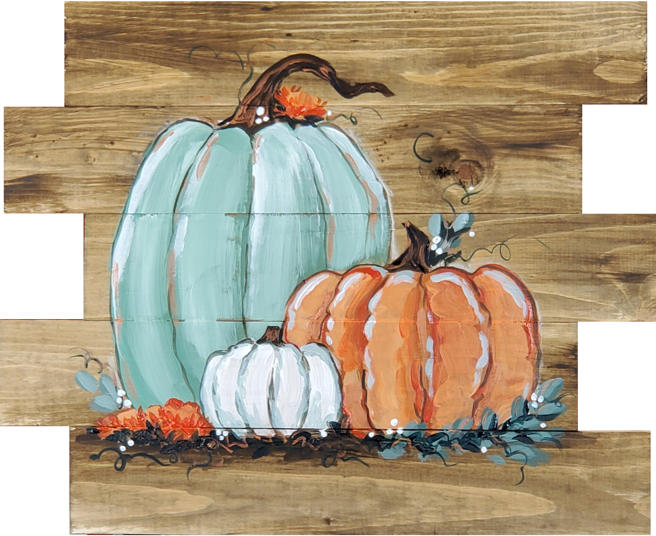Rustic Pumpkin Trio - Pinot's Palette Painting