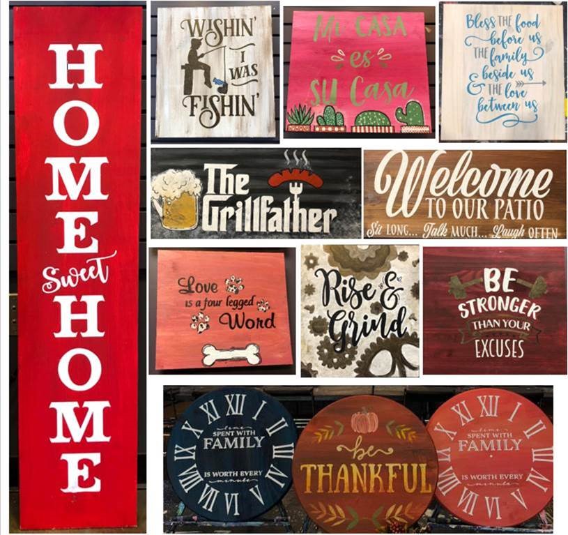 Rustic Wood Sign Work Shop - Pinot's Palette Painting