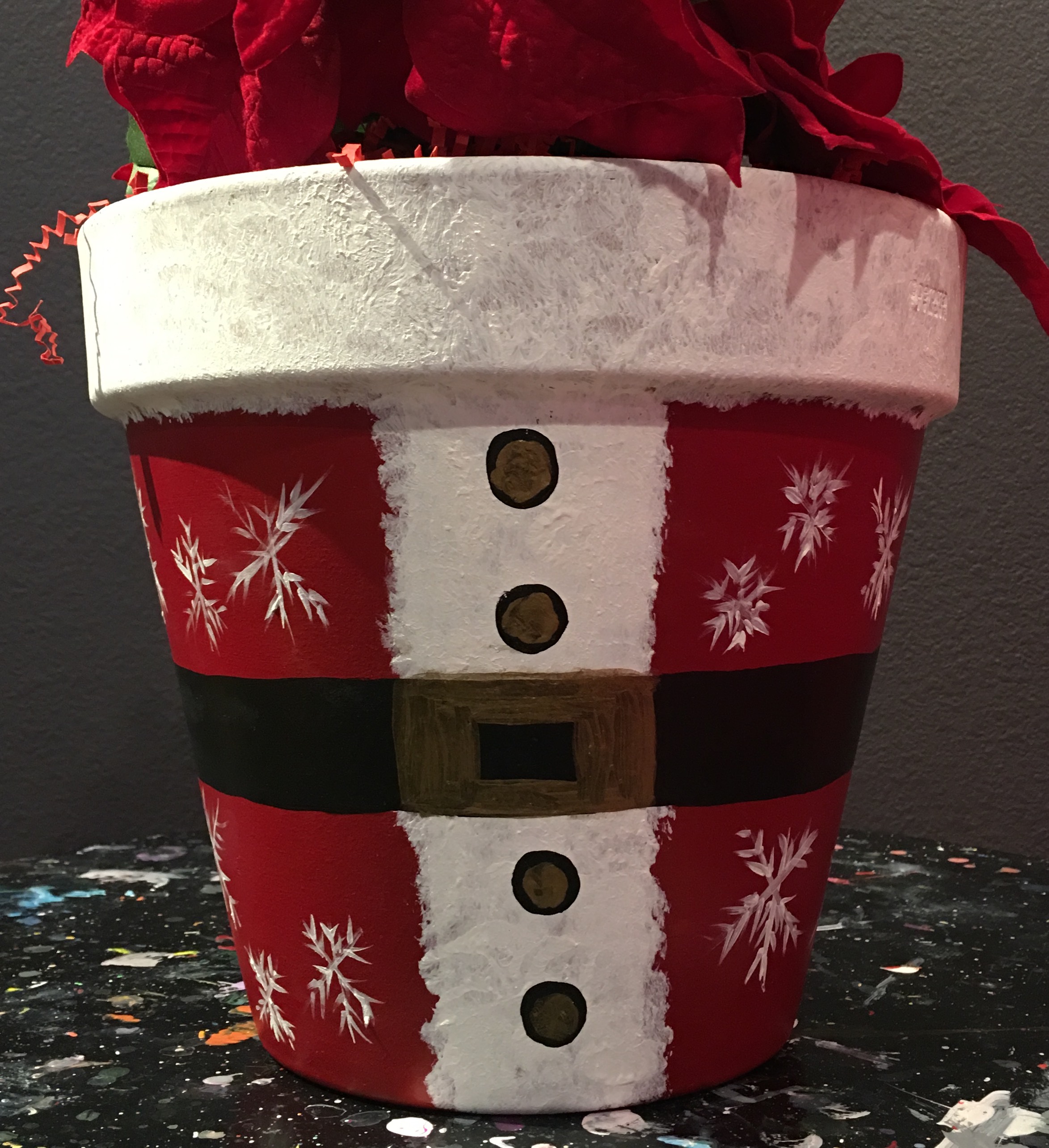 Santa Planter - Pinot's Palette Painting