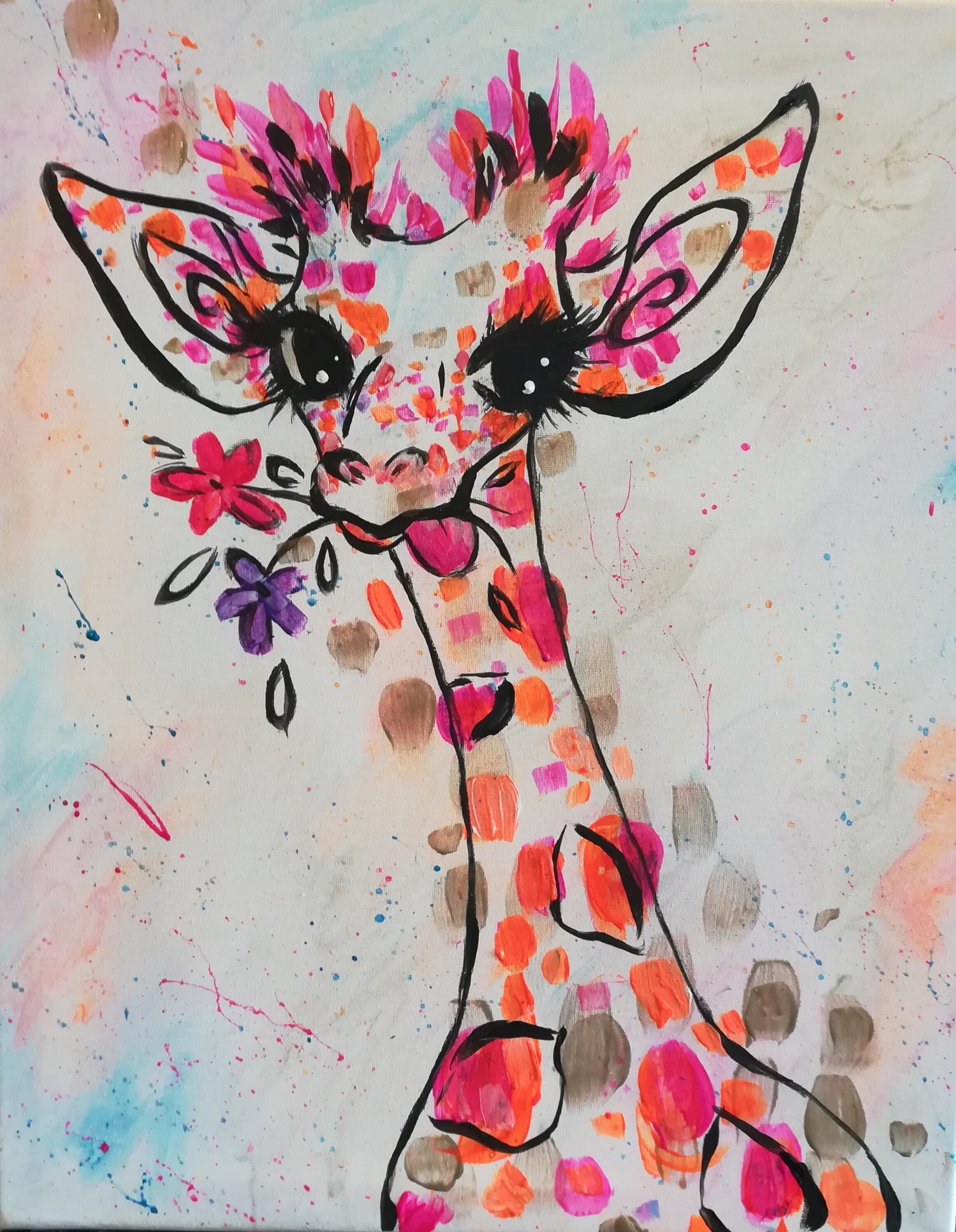 Sassy Giraffe - Pinot's Palette Painting
