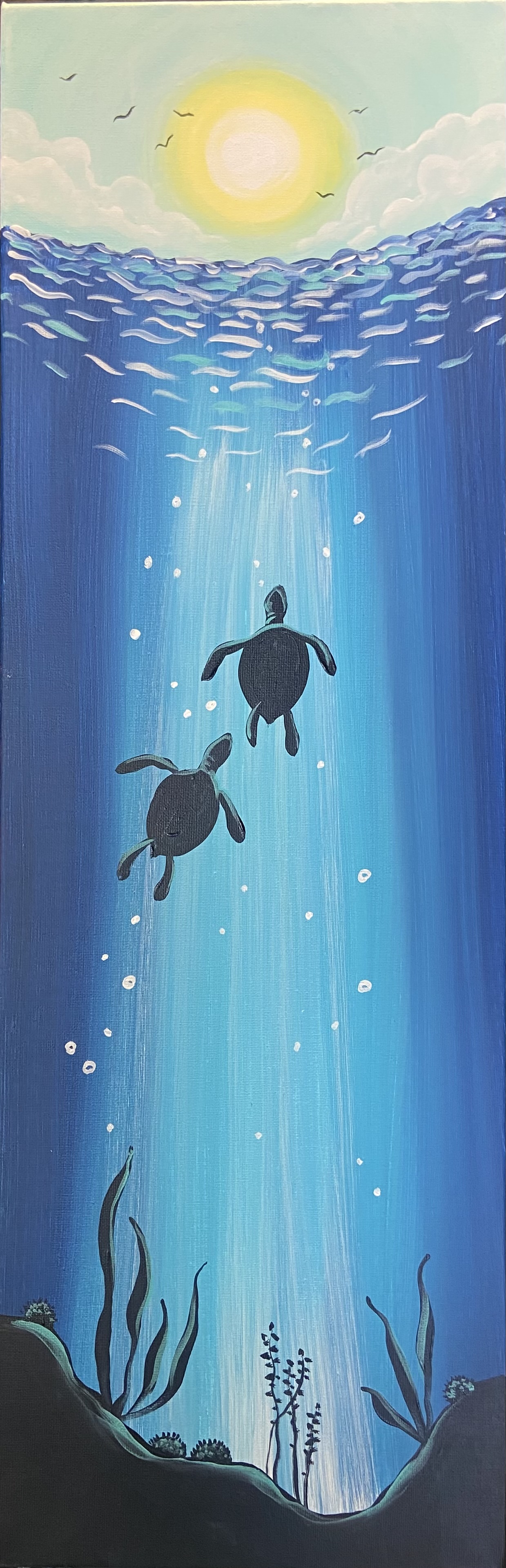 Sea Turtle Synchronicity - Pinot's Palette Painting