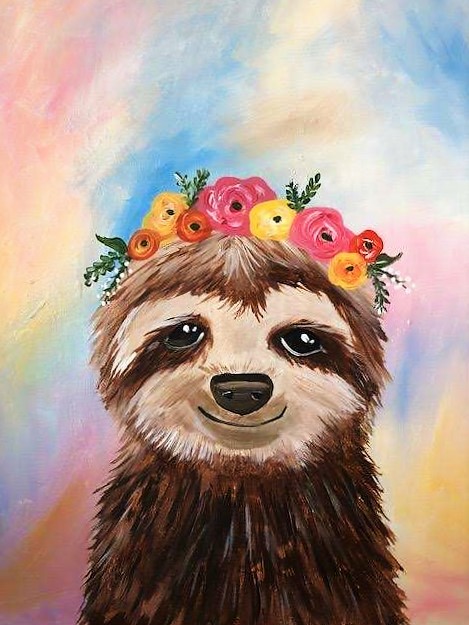 Sloth in Spring - Pinot's Palette Painting