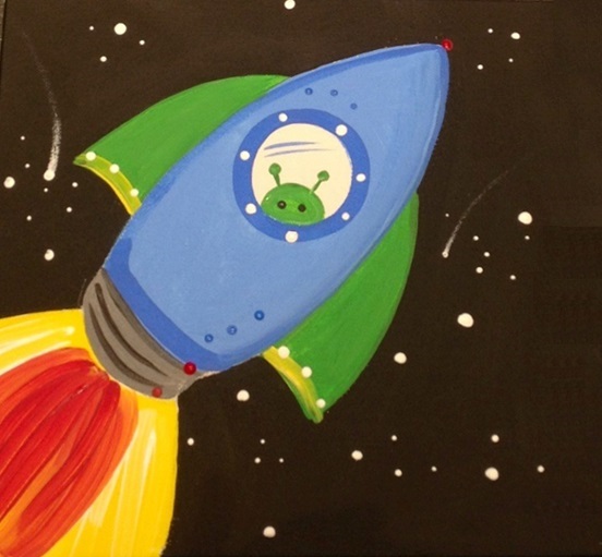 Space Alien - Pinot's Palette Painting