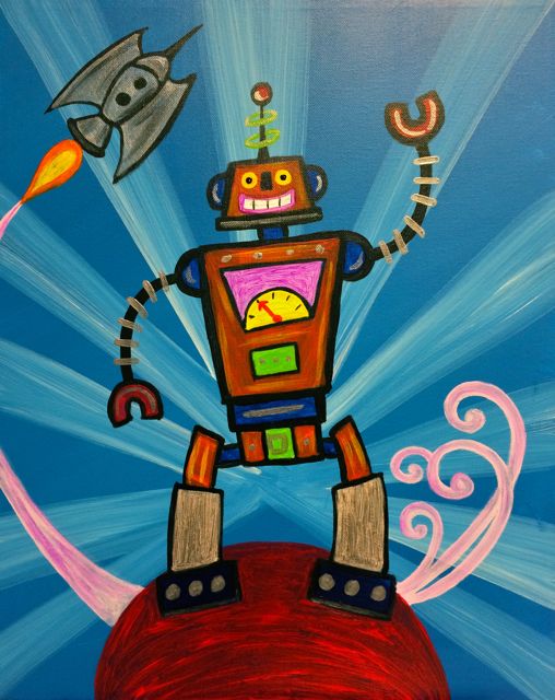 Space Robot - Pinot's Palette Painting