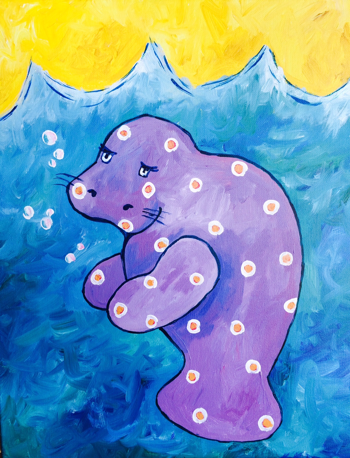 Sparkling Manatee - Pinot's Palette Painting