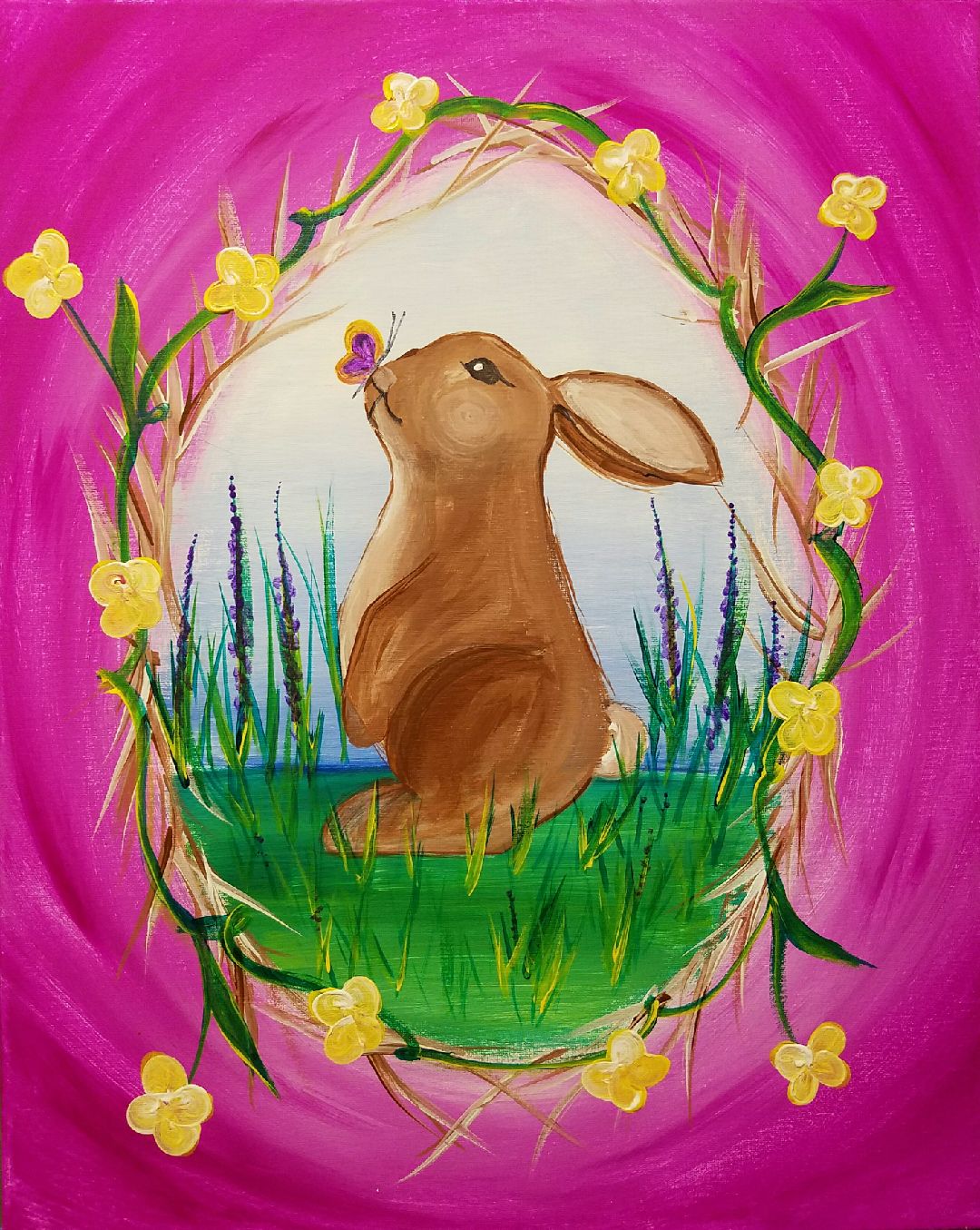 Spring Bunny - Pinot's Palette Painting