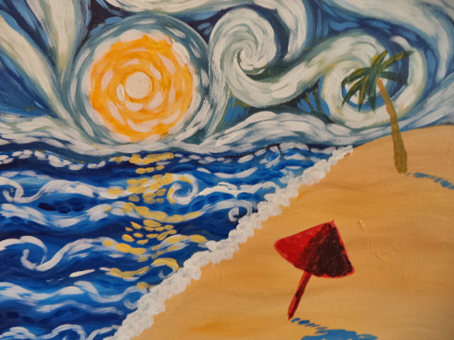 Starry Beach Night - Pinot's Palette Painting