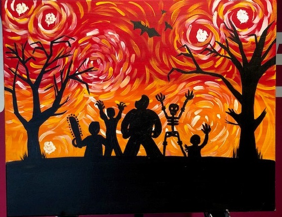 Starry Fright - Pinot's Palette Painting