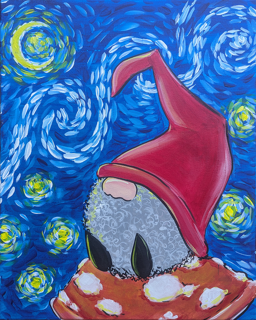 Starry Night Gnome - Pinot's Palette Painting