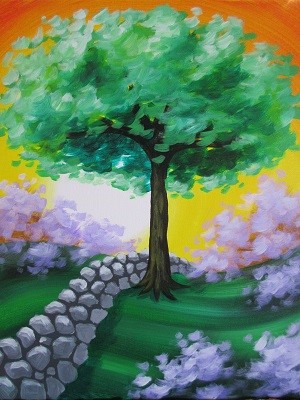 Stone Wall Path - Pinot's Palette Painting
