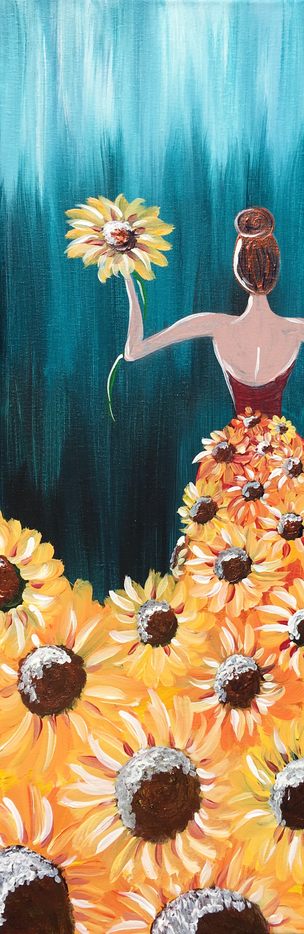 Sunflower Chic - Pinot's Palette Painting
