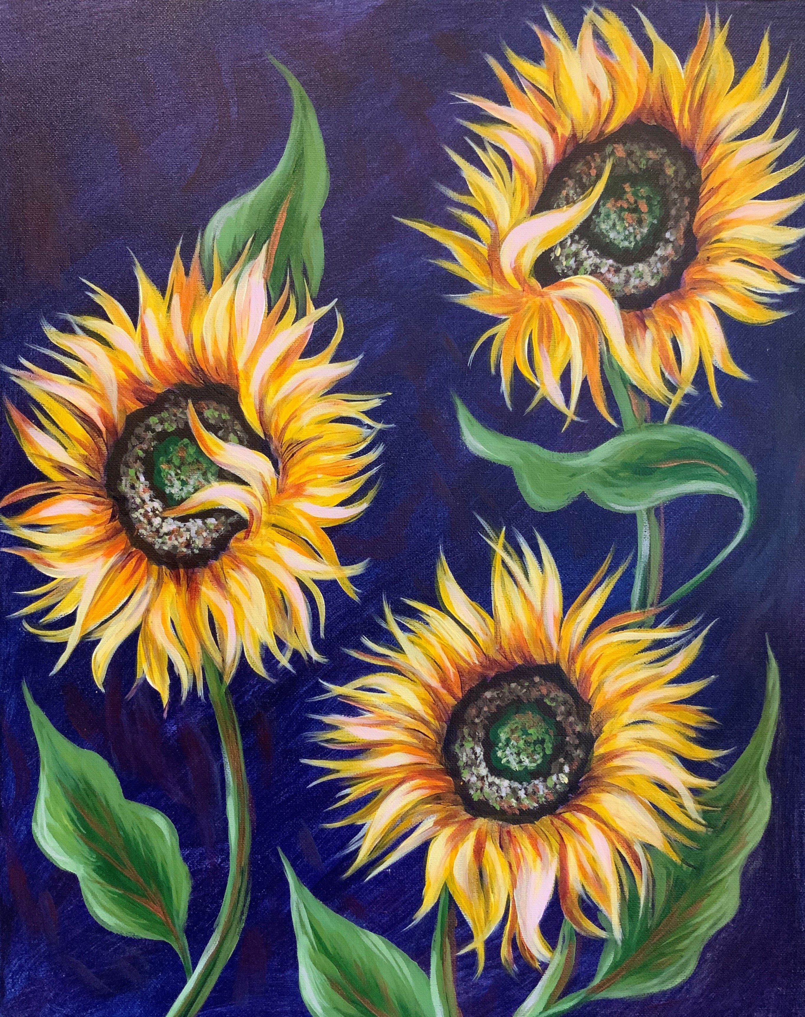 The Dance of Sunflowers - Pinot's Palette Painting