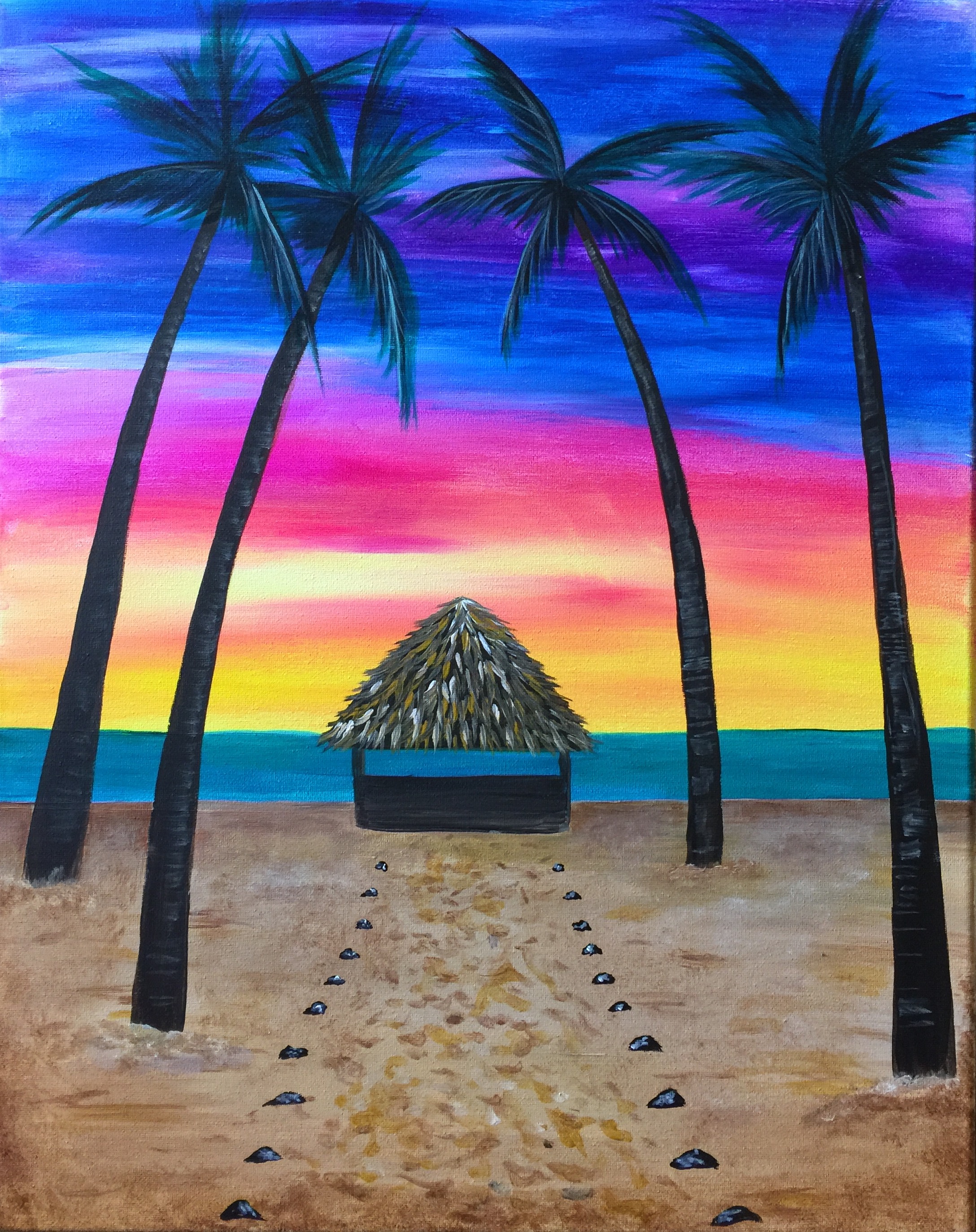 Tiki Sunset - Pinot's Palette Painting