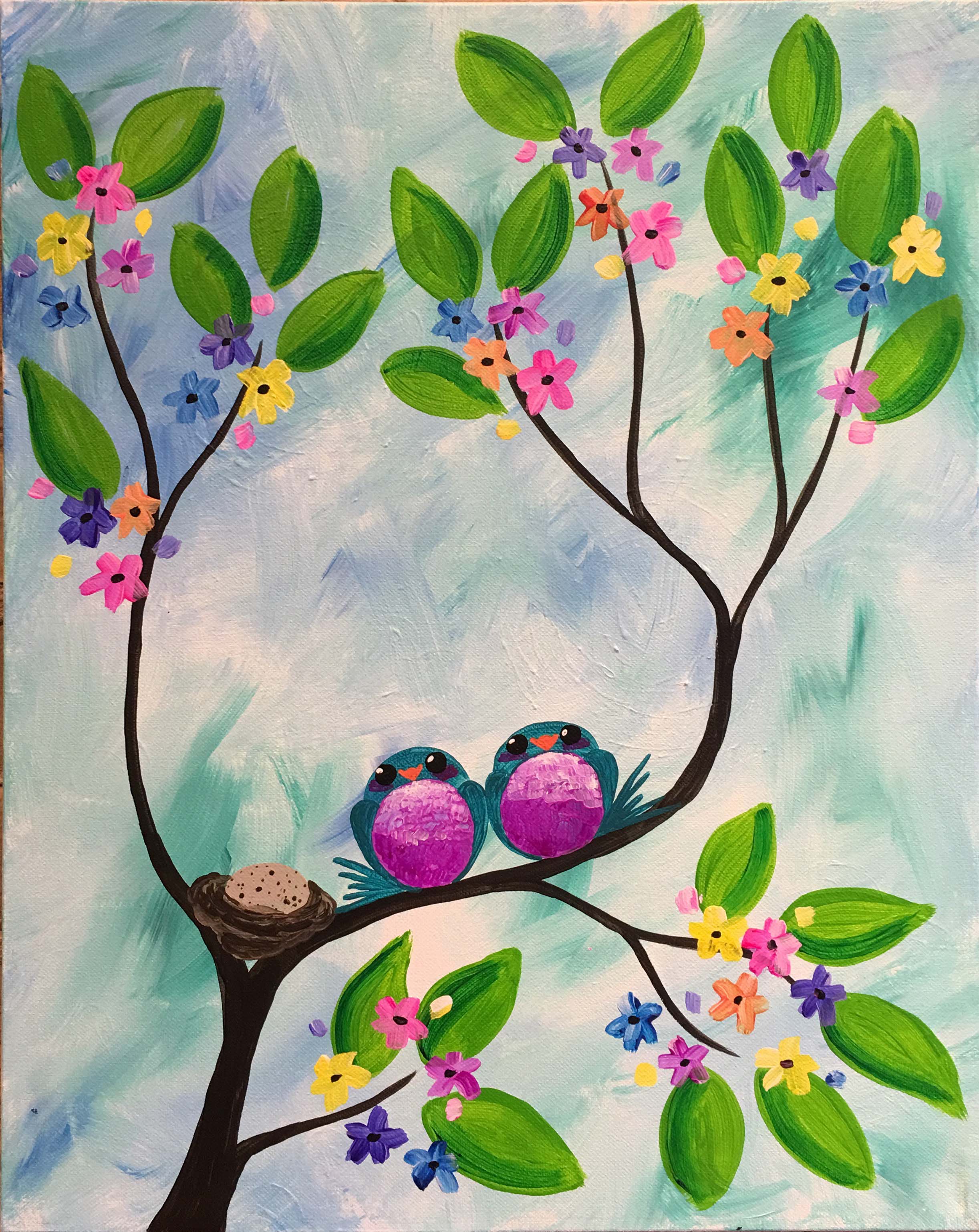 Toot Sweet Spring - Pinot's Palette Painting