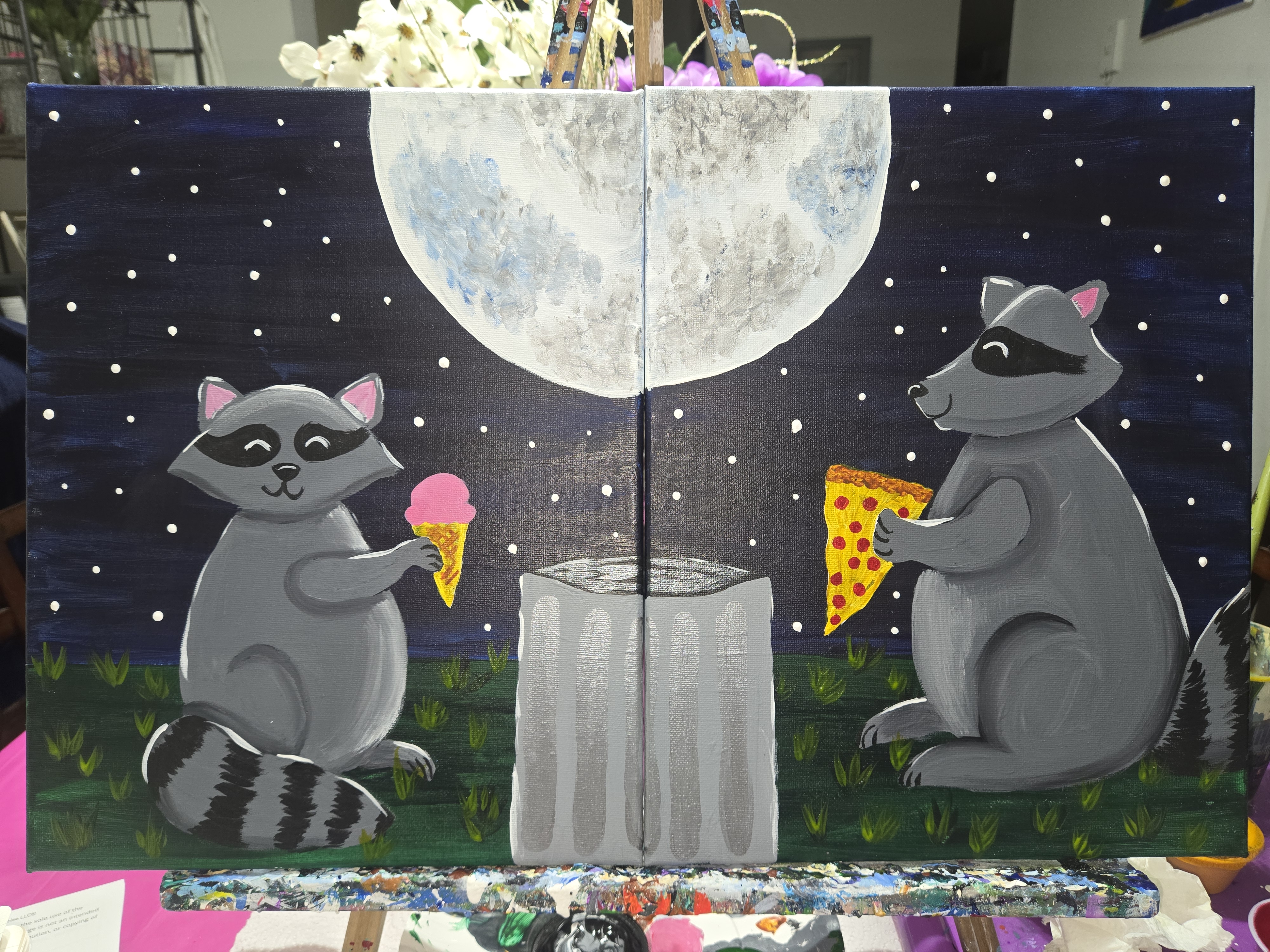 Trash Bandit Buffet - Pinot's Palette Painting