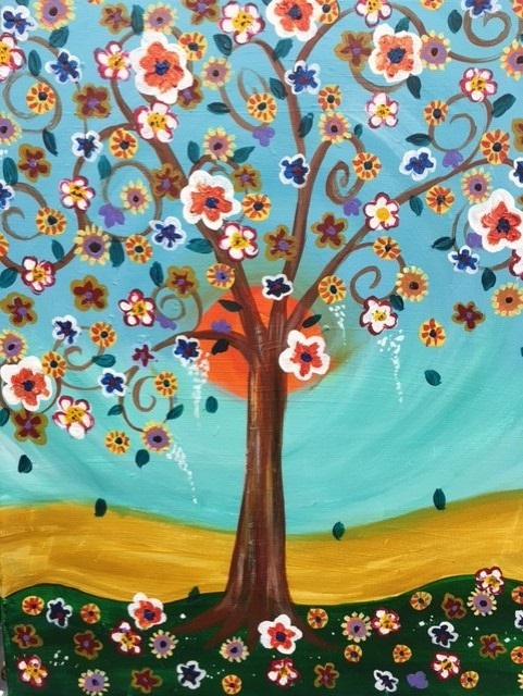 Tree Of Happiness - Pinot's Palette Painting