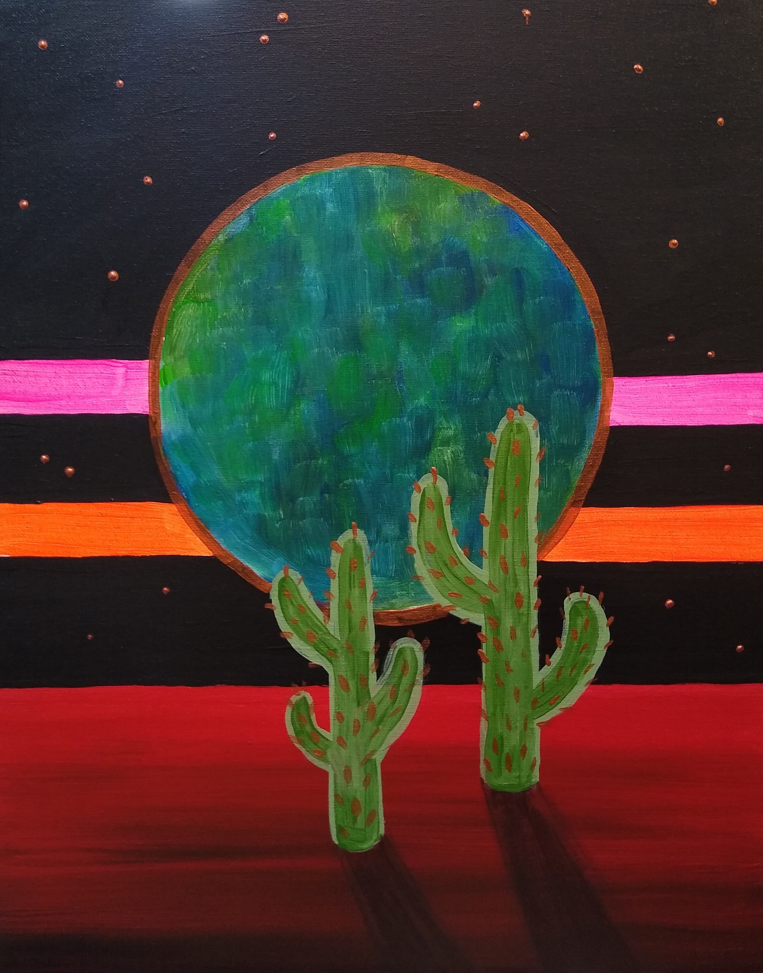 Turquoise Moon - Pinot's Palette Painting