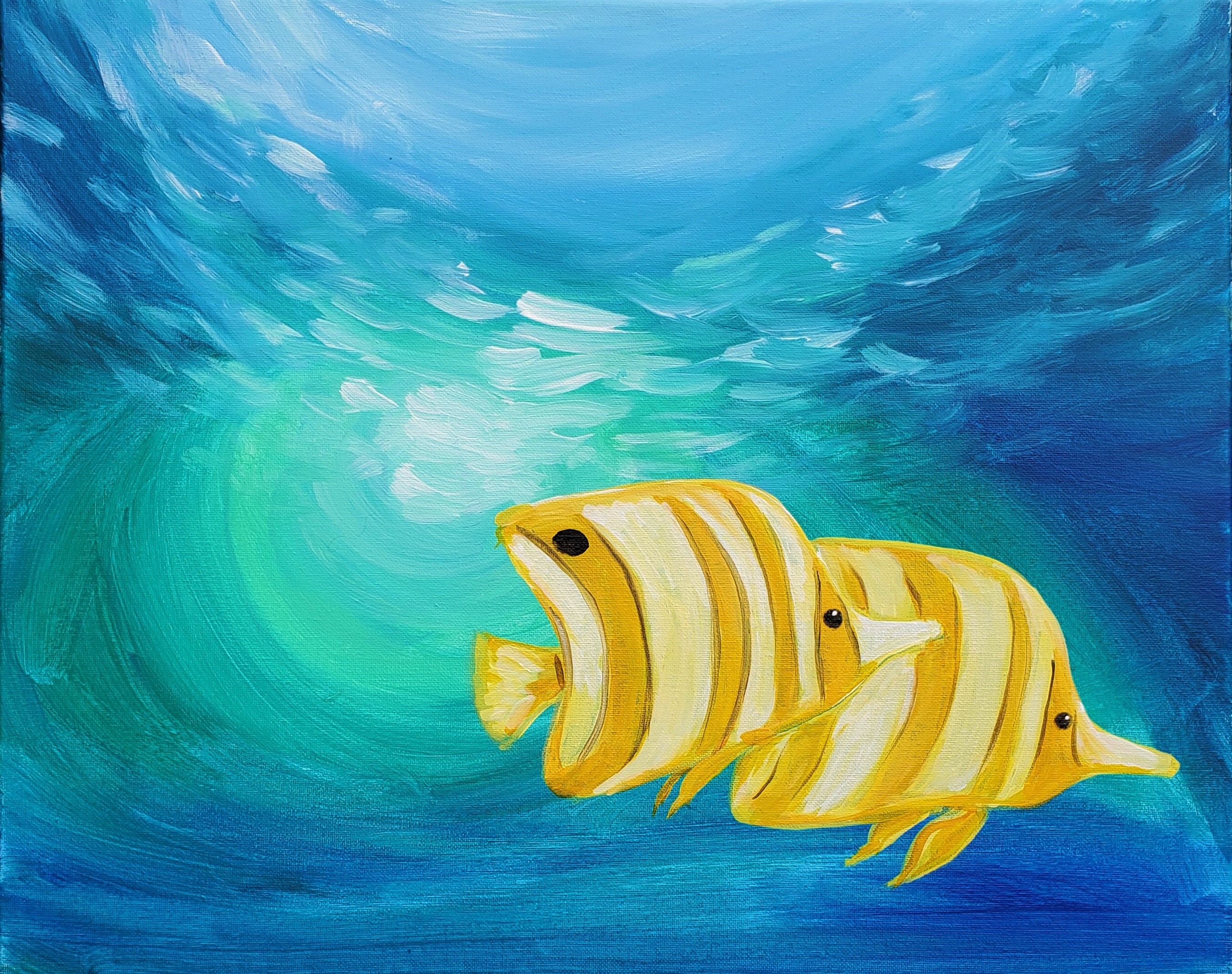 Two Fish in the Sea - Pinot's Palette Painting