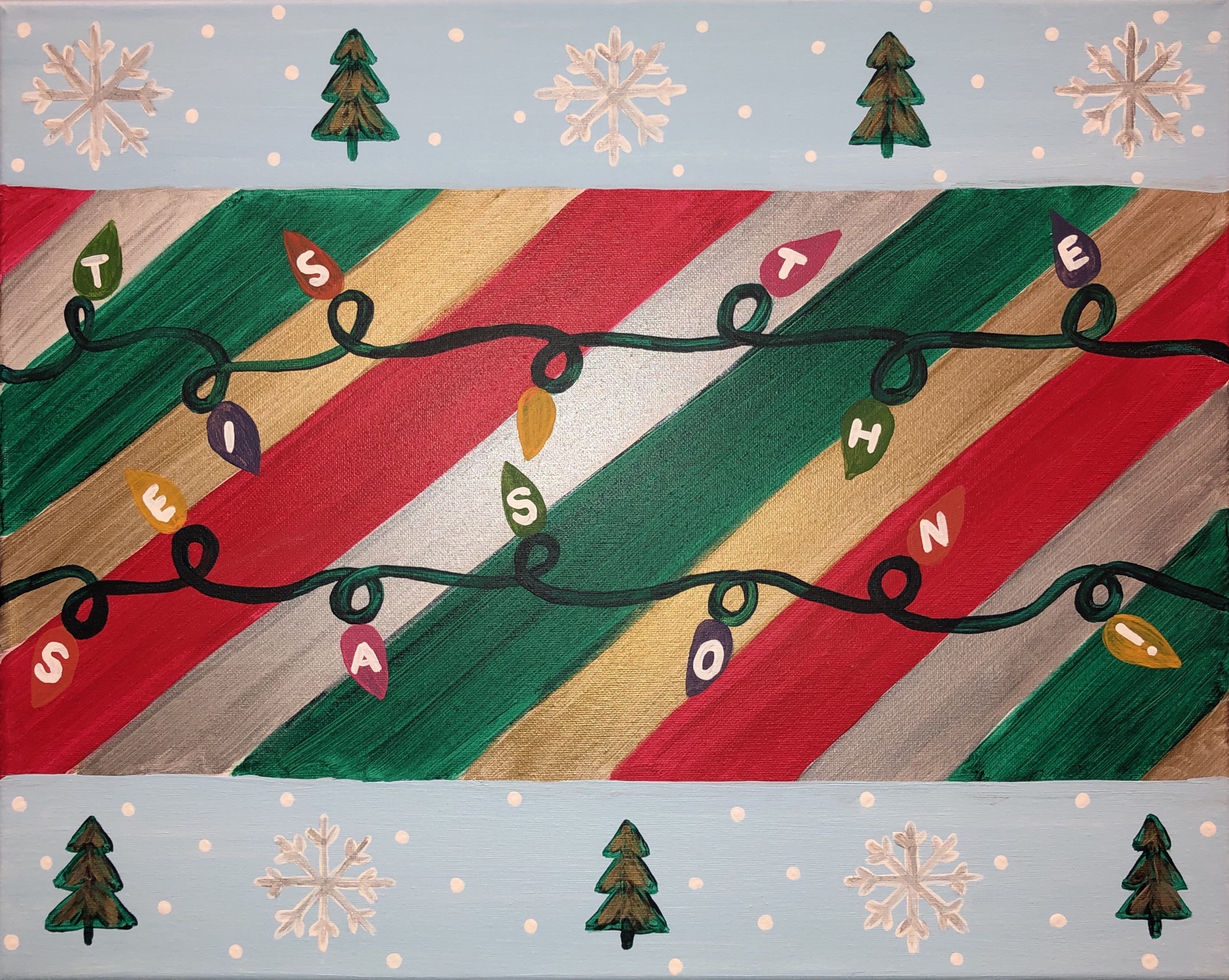Ugly Christmas Painting - Pinot's Palette Painting