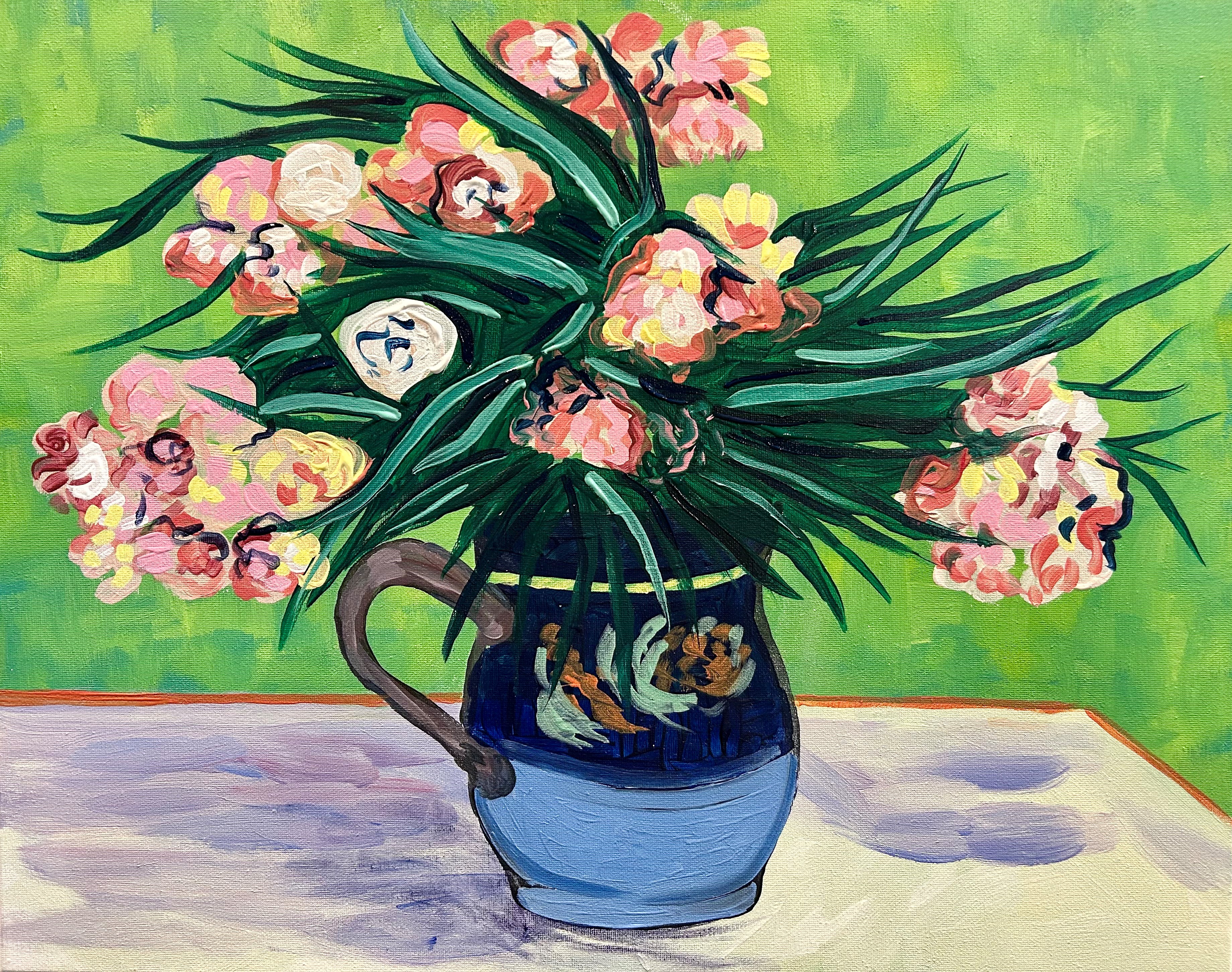 Van Gogh's Opulent Oleanders - Pinot's Palette Painting