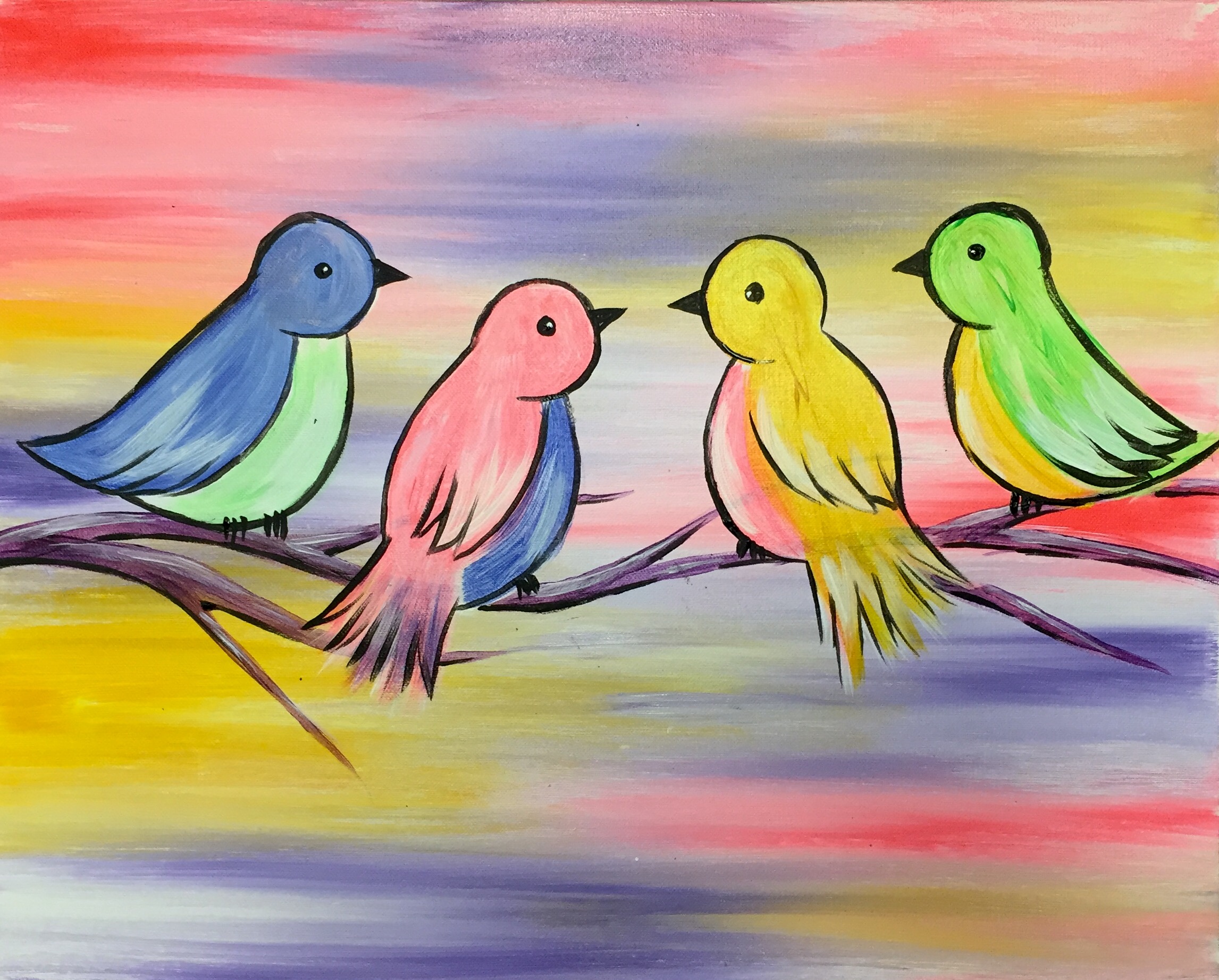 Vibrant Flutter - Pinot's Palette Painting