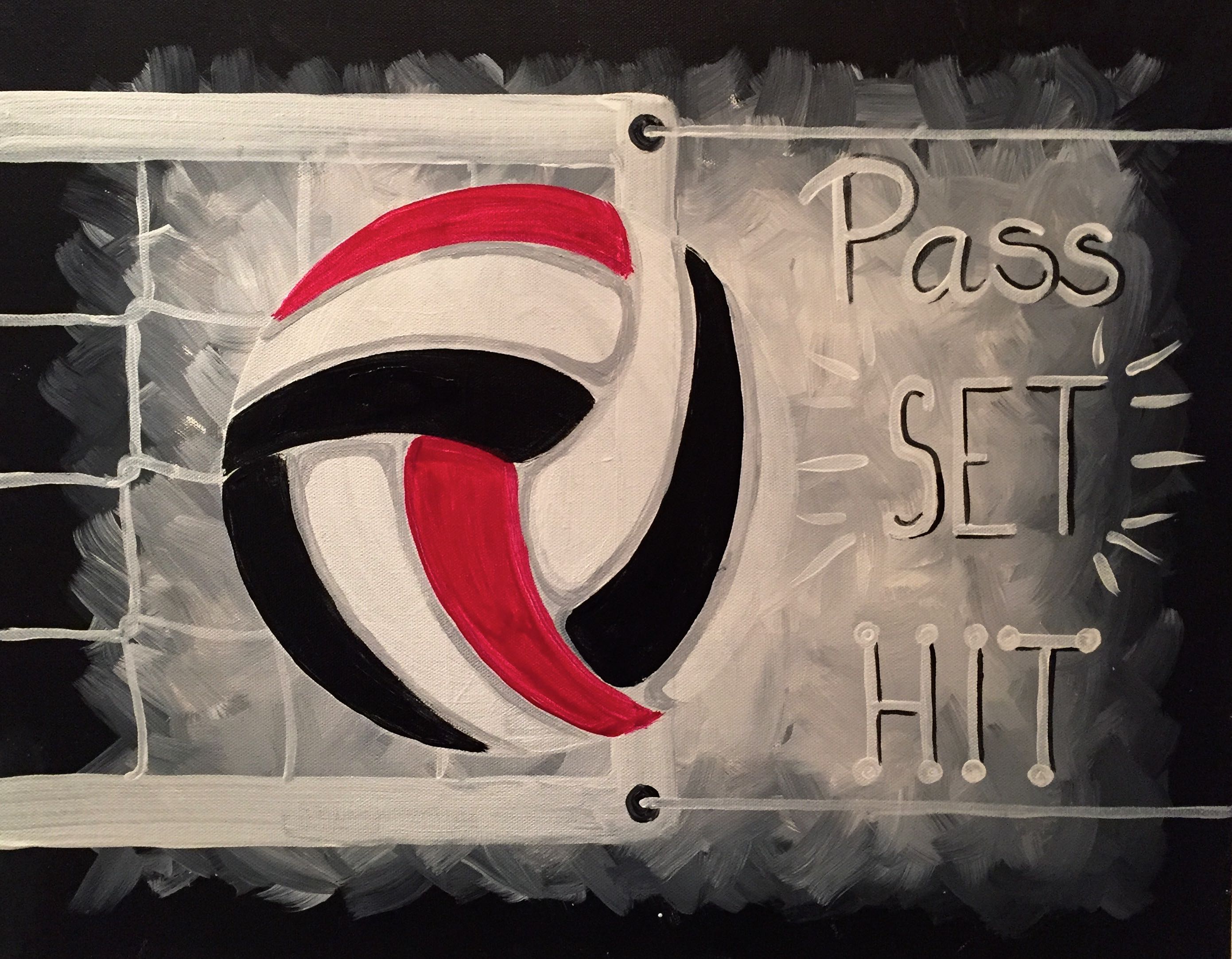 Volleyball Victory - Pinot's Palette Painting