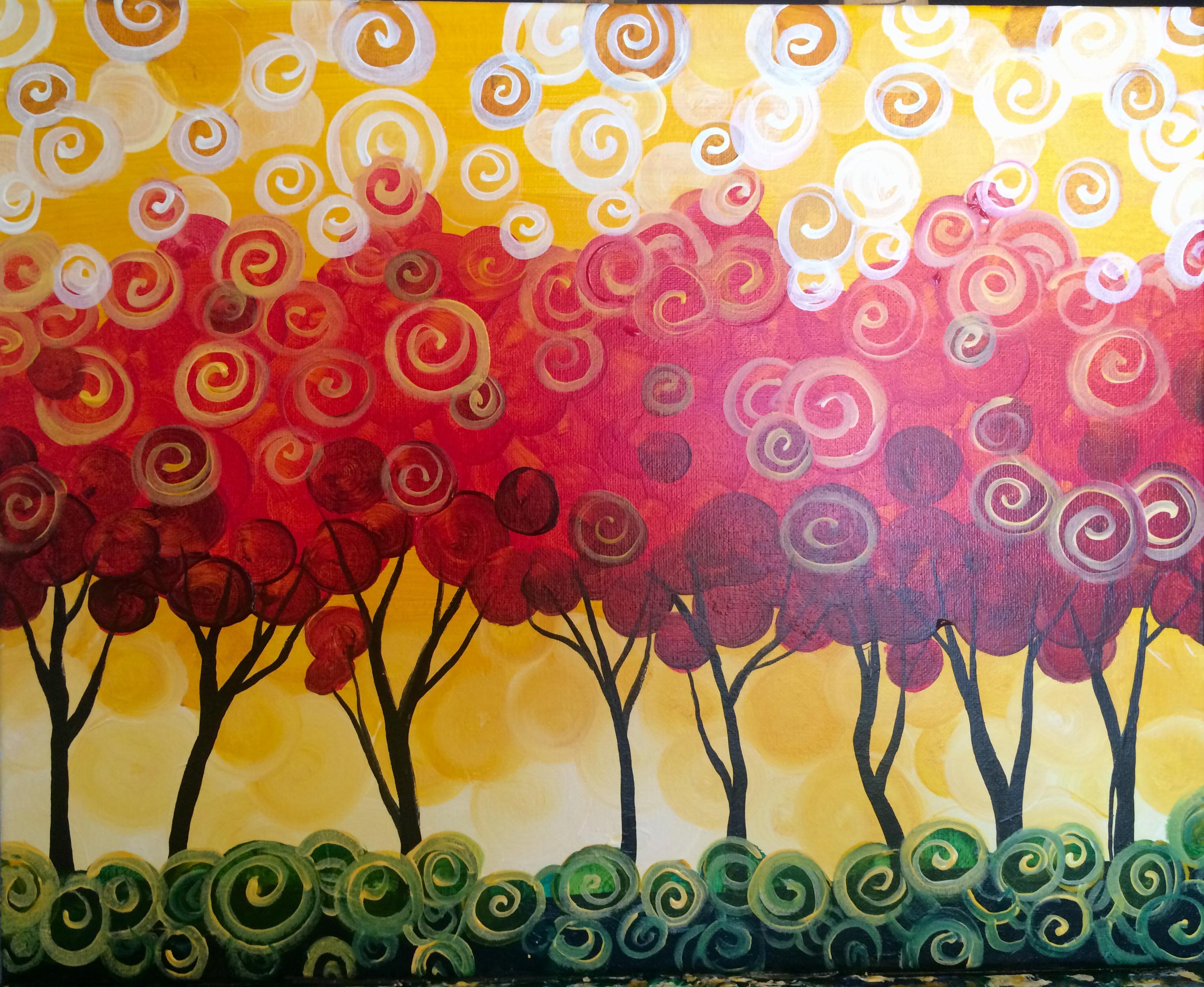 Whimsical Forest Written Instructions - Pinot's Palette Painting