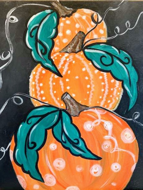 Whimsical Pumpkins - Pinot's Palette Painting