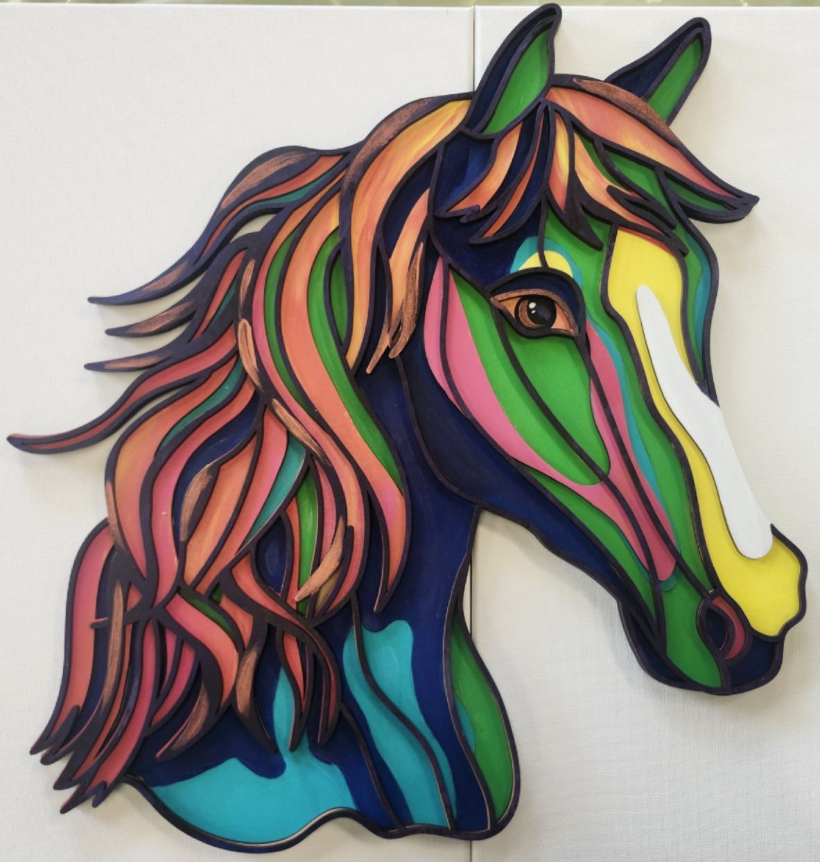 Wild Mane Wood Cutout - Pinot's Palette Painting