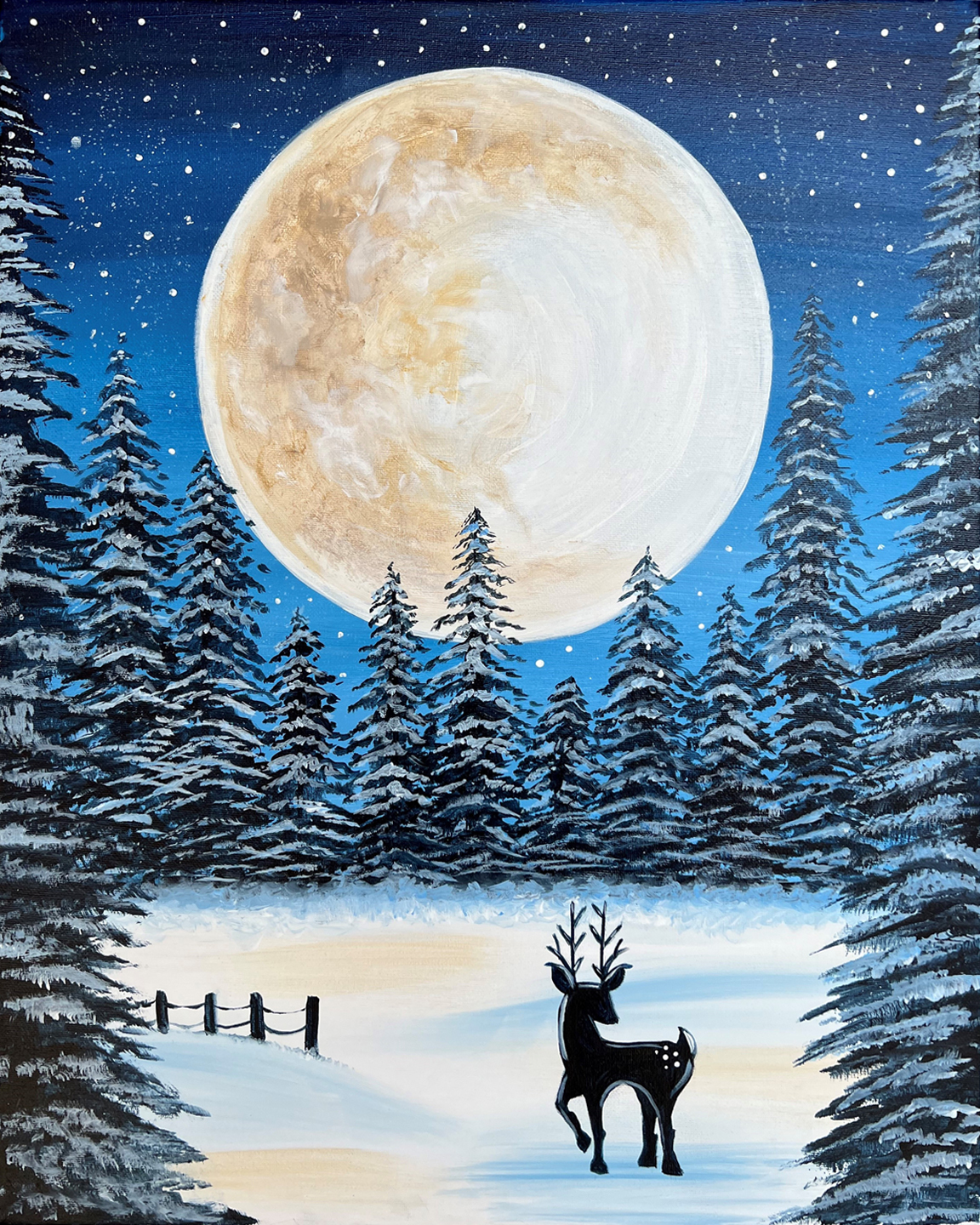 Winter Moon Glow - Pinot's Palette Painting