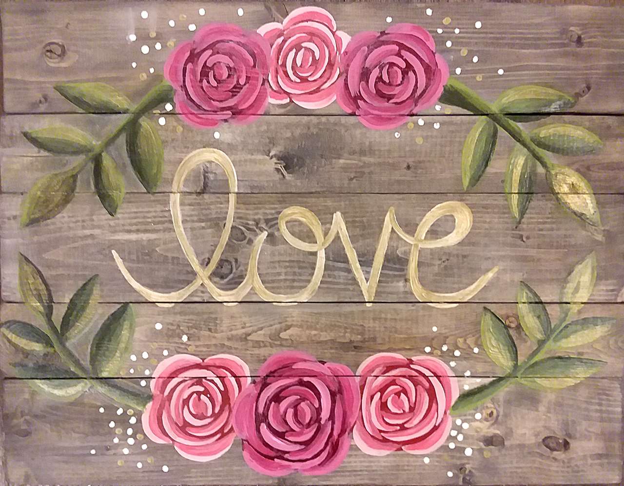 Wooden Sign - Love in Bloom - Sat, Jan 04 3:30PM at Tyler