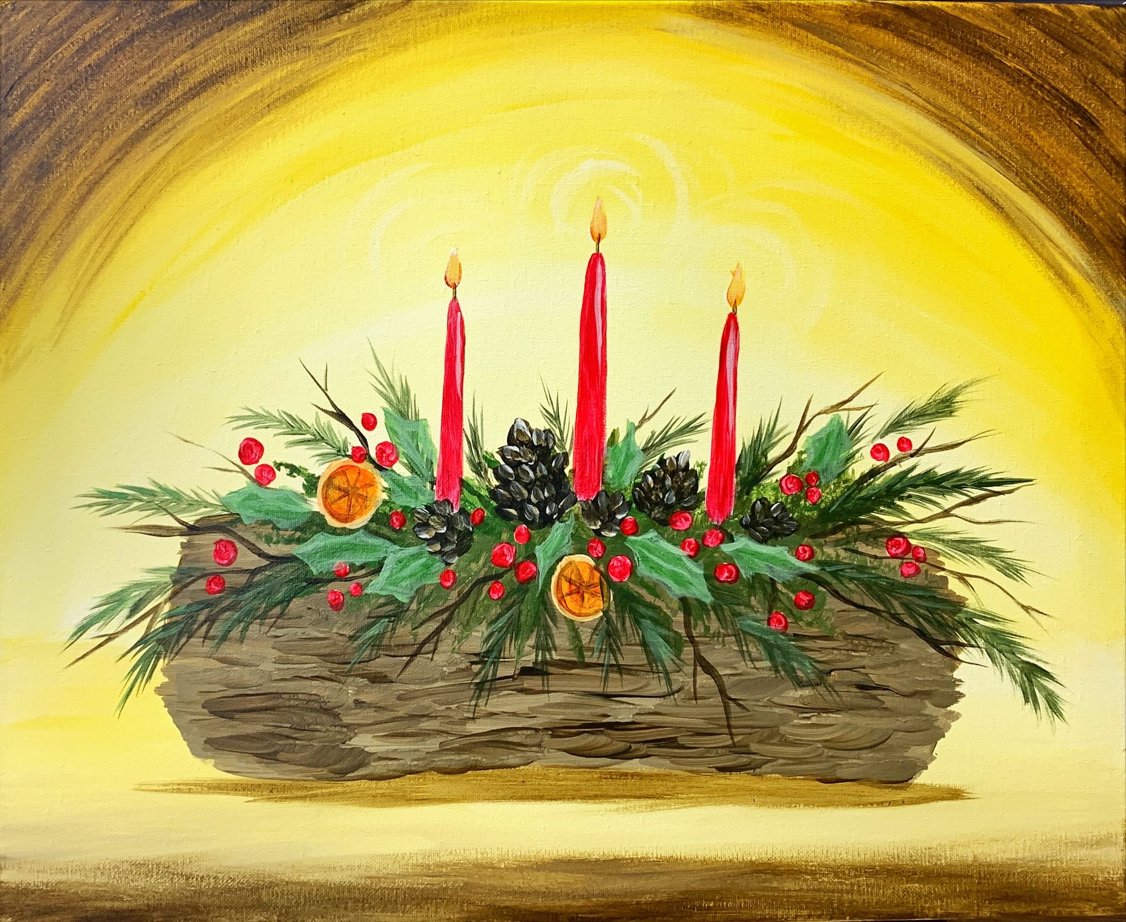 Yuletide Celebration - Pinot's Palette Painting