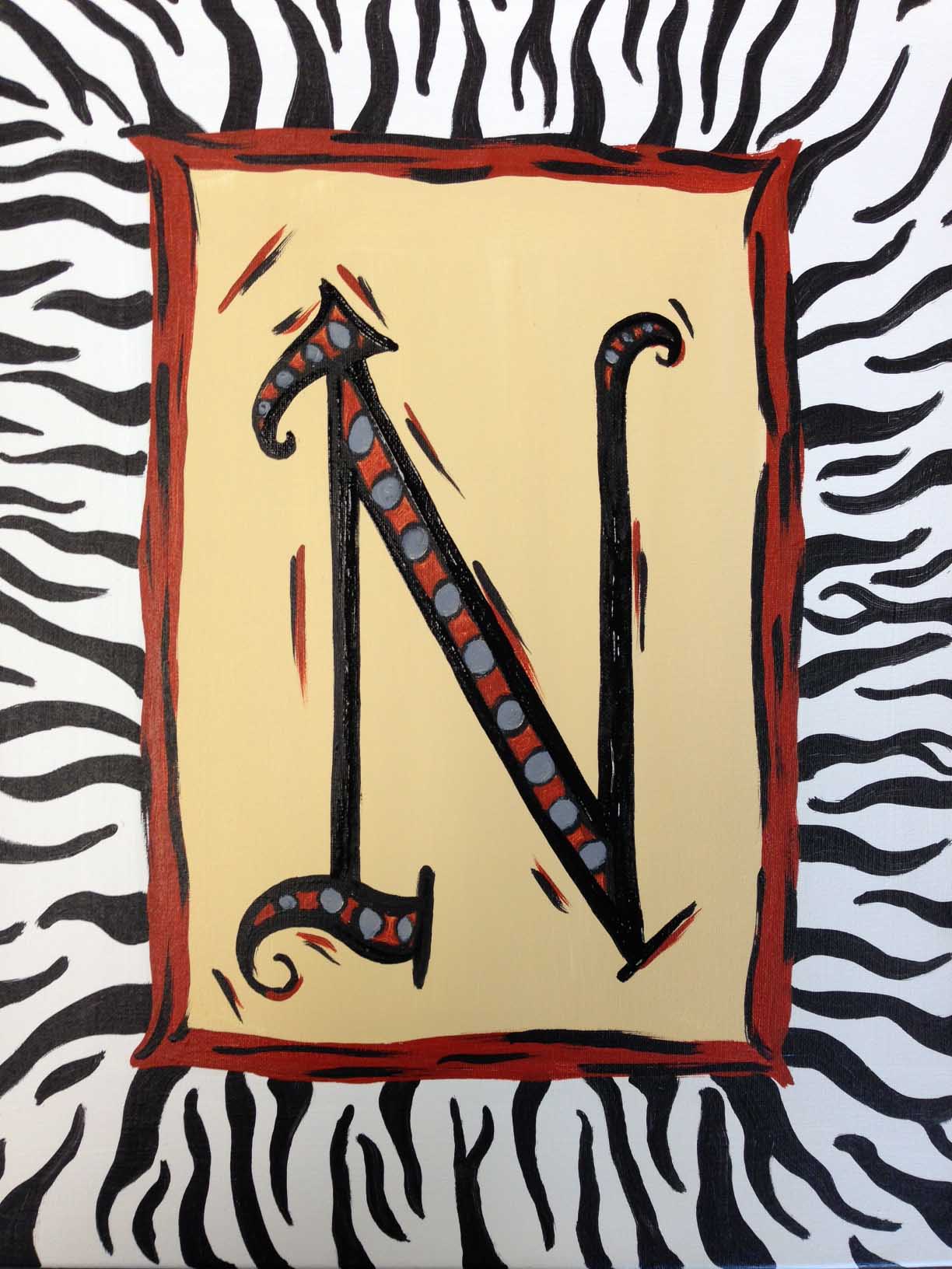 Zebra Monogram - Pinot's Palette Painting