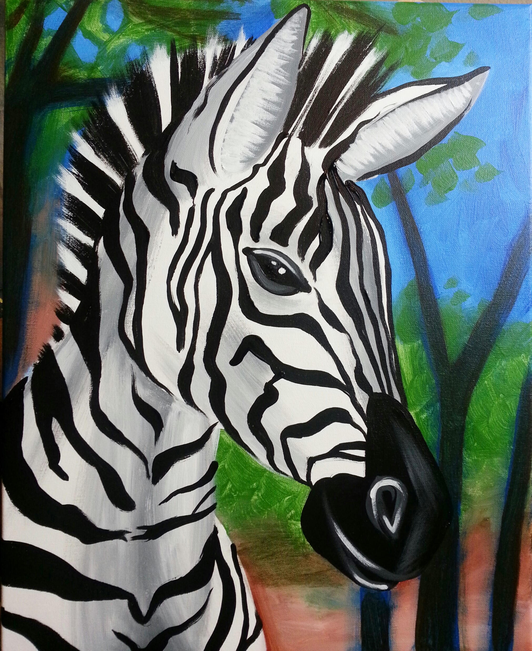 Zebra Safari - Pinot's Palette Painting